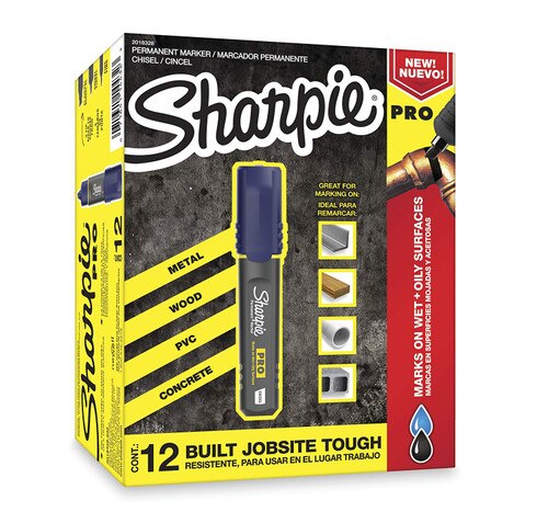 Sharpie PRO Permanent Marker 12pk, Chisel, Blue, 2018328